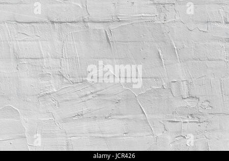 Dünne Schicht aus Gips auf eine Mauer. Weissputz Wandbeschaffenheit ...