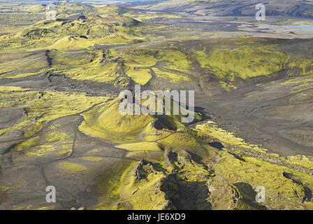 Island, Vulkan Gebiet Lakagigar, Vulkan Laki, Straße Stockfotografie ...