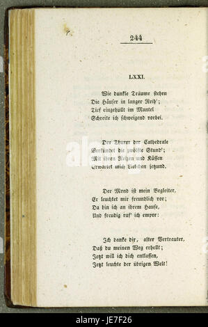 Eine Seite aus dem Buch der Lieder, einer Gedichtsammlung von Heinrich ...