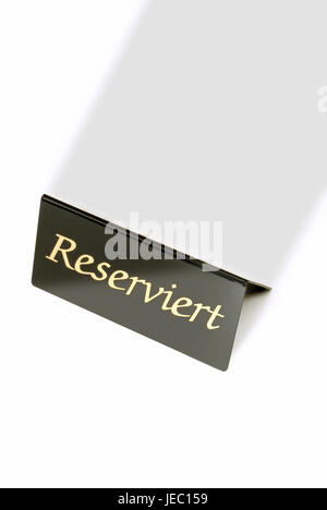 Restaurant Tisch reserviert Schild mit Orte Einstellung und Wein Gläser ...