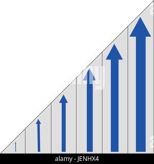Graph-Diagramm zeigt steigende Pfeile, die einen Anstieg Stock ...