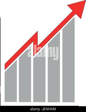 Graph-Diagramm zeigt steigende Pfeile, die einen Anstieg Stock ...