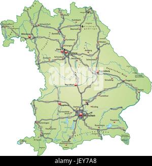 Verkehr, Transport, Bayern, Autobahn, Autobahn, Karte, Staat ...