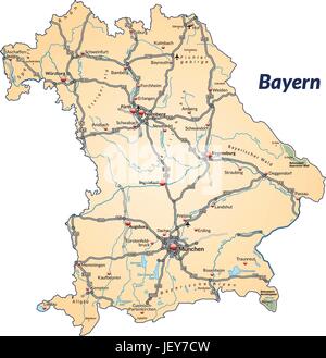 Verkehr, Transport, Bayern, Autobahn, Autobahn, Karte, Staat ...