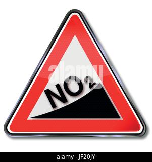 Stickstoffdioxid (NO2) Luftverschmutzung Molekül. Freie Radikale ...
