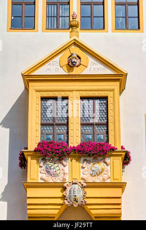 Freiberg, Altstadt, Fassade, Wappen, Sachsen, Deutschland ...