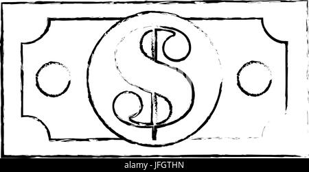 Skizze zu zeichnen Rechnung Geld Dollar Bargeld Symbol Stock ...