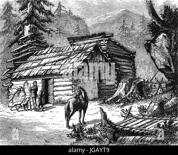 Alten Trapper-Hütte im Yukon, Kanada, Nordamerika Stockfoto, Bild ...