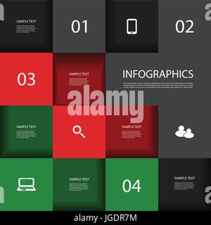 Bunt gekachelten Banner - Infografik Cover-Design mit Symbolen ...