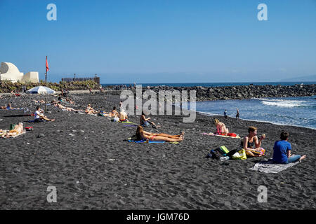Europa, Kanarische Inseln, Lava-Strand, Playa Martianez, Puerto De La ...