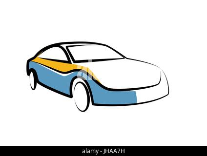 Auto Umrisse zeichnen. Vektor Stock-Vektorgrafik - Alamy