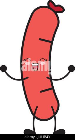 Kawaii-Wurst-Symbol Vektor Abbildung - Bild: 145472710 - Alamy
