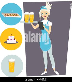 Kellner Servieren Bier Symbol Vektor Abbildung - Bild: 106715187 - Alamy
