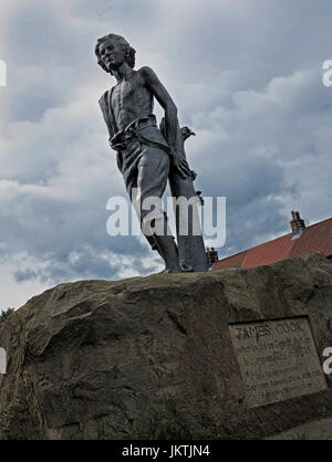 Statue des berühmten Mariner Captain James Cook als junger Mann bei ...