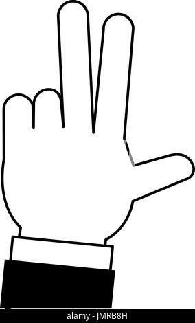 Hand mit drei Fingern, Symbolbild zählen Stock-Vektorgrafik - Alamy