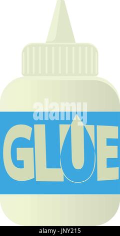 Klebe Flasche und stationäre Symbol über weißem Hintergrund, Linie und ...