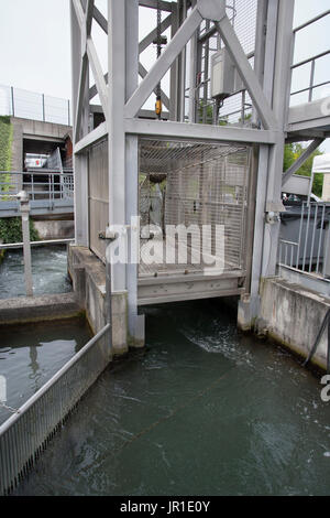 Wasserkraftwerk am Rhein die Grenze zwischen Frankreich und Deutschland ...