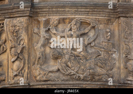 Pyramus und Thisbe; Metamorphosen von Ovid. Landschaft mit dem toten ...