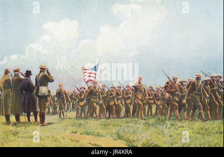 Amerikanische uns alliierte Soldaten in WW2 Uniform sitzt in einem ...