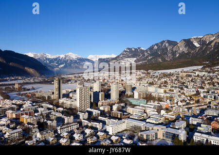 Luftaufnahme der Stadt Chur mit Rheinquartier *** Local Caption ...