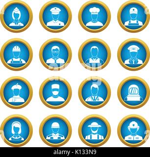 Berufe Icons Set Sammlung. Enthält einfache Elemente wie Treiber, Arzt ...