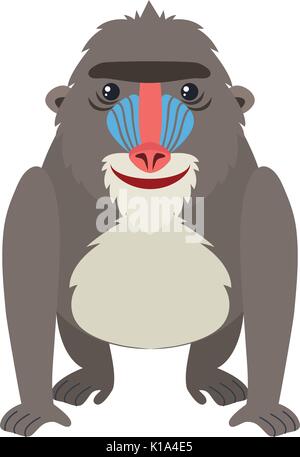 Pavian Cartoon Clipart Vektor Illustration Stock-Vektorgrafik - Alamy