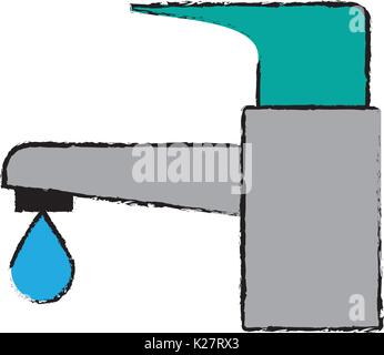 Badewanne Armatur Symbol auf weißem Hintergrund Vector Illustration ...