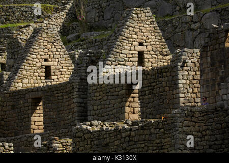 Häuser in Machu Picchu Inka Ruinen aus dem 15. Jahrhundert (Weltkulturerbe), das Heilige Tal ...