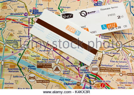 Paris Metro Karte - die französische Hauptstadt u-Bahn-Netz Stockfoto ...