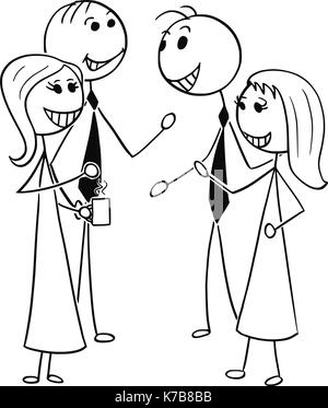 Cartoon-Illustration von vier Frauen treffen Stockfoto, Bild: 37049421 ...