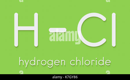 Die Verbindung Chlorwasserstoff hat die chemische Formel HCl. Bei ...