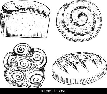 Brotlaib Skizze zeichnen isoliert auf weiß Stockfoto, Bild: 78907709 ...