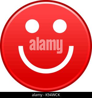 Rot glücklich lächelnde Gesicht heiter Smiley Emoticon. Schnelle und ...