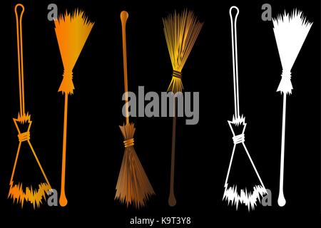 Hexen Besen Symbol cartoon Vektor Abbildung - Bild: 135673869 - Alamy