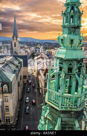 In der Stadt Liberec (Reichenberg) in der Tschechischen Republik: Um ...