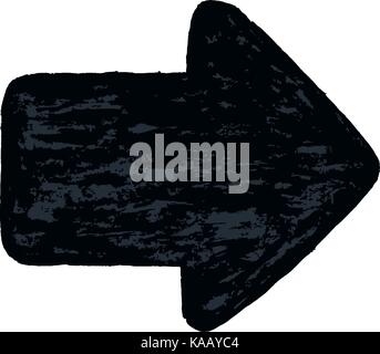 Der schwarze Pfeil Zeichen gemalt von paint Pinselstrich. Tinte ...