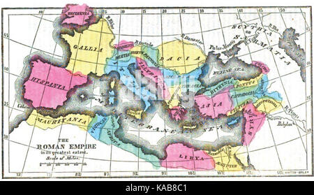 Das römische Reich an seinem größten Umfang 117 n. Chr. zur Zeit des ...
