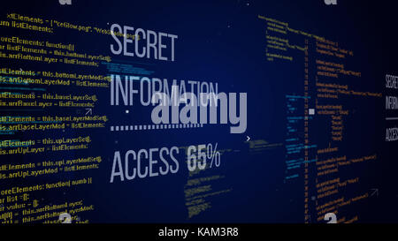 Alpha Geek 3d-Abbildung der Hacker Code mit einer Inschrift, geheime ...