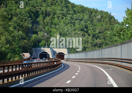 Brenner, Italien, die Tunnel Auto der A22 Brennerautobahn ...