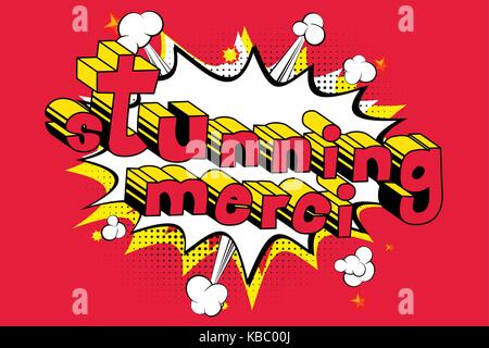 Atemberaubende Danke - Comic Stil Wort auf abstrakten Hintergrund ...