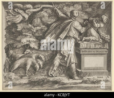 Abrahams Opferung Isaaks-nach J James Tissot. Abraham wird verhindert ...