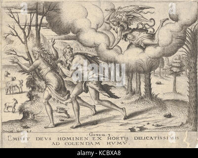 Vertreibung aus dem Paradies 16. Jahrhundert Michiel Coxcie 1498 - 1592 (Fall des Menschen, Adam ...