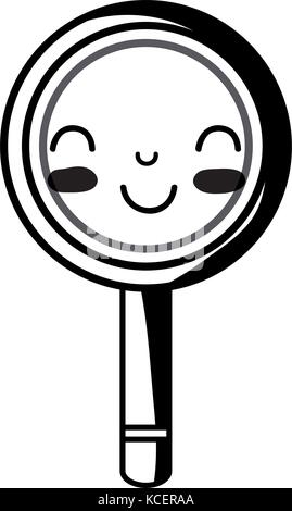 Kontur kawaii Süß lustig Lupe Vektor Abbildung - Bild: 162594823 - Alamy
