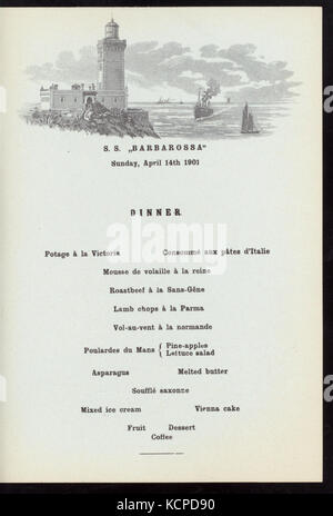 Abendessen (von) NORDDEUTSCHER LLOYD BREMEN (at) SS FRIEDRICH DER ...