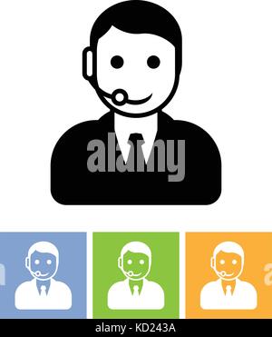 Service Symbol Vektor männliche Fahrer Person Profil Avatar mit Headset ...