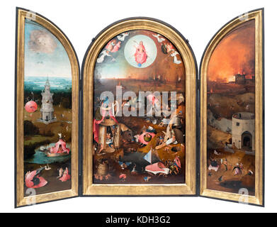 Hieronymus Bosch, das Letzte Gericht. Triptychon des letzten Urteils durch Hieronymus Bosch, Öl ...