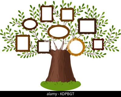 Stammbaum Vorlage Konzept mit Leuten die Icons, farbenfrohen Design für ...