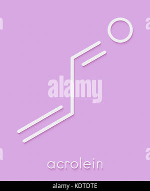 Acrolein (propenal) Molekül. Toxische Molekül, das entsteht, wenn Fett ...