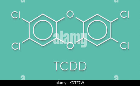 TCDD polychlorierte Dibenzodioxin Schadstoff Molekül (gemeinhin als ...