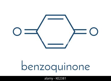 Benzochinon (Chinon, para-Benzochinon) Molekül. Stilisierte ...
